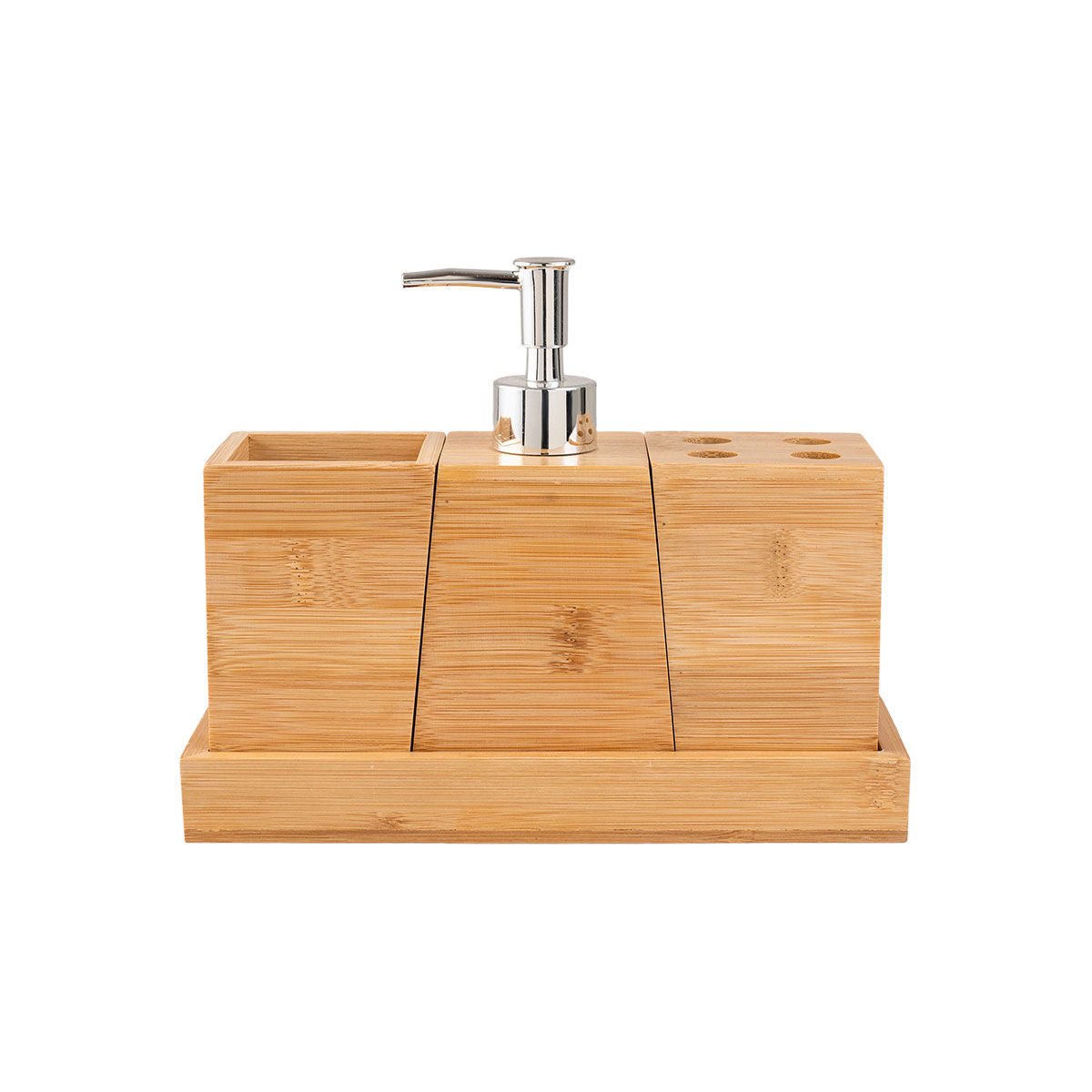 Estia Αξεσουάρ Μπάνιου Σετ 3τμχ Με Δίσκο Ξύλινο Bamboo Essentials ...